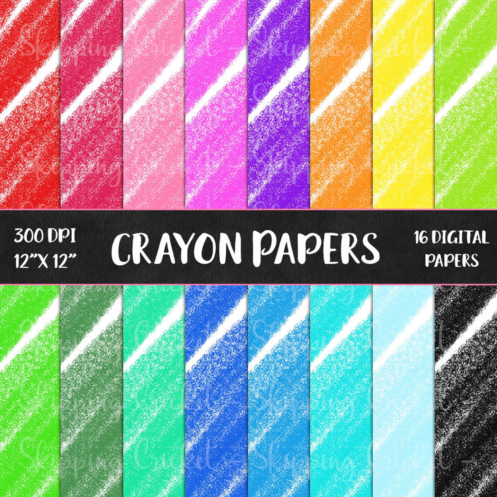 16 Crayon Digital Paper Sketch Background Kids Digital | Etsy