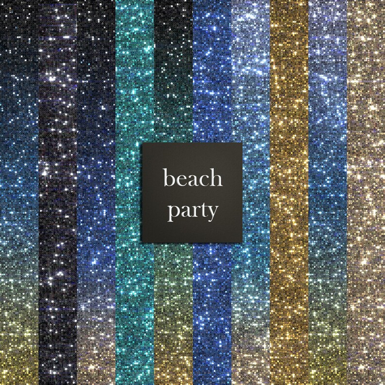 10 Beach Colored Glitter Digital Papers Glitter Papers Beach - Etsy