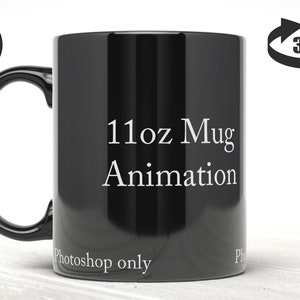 11oz Black Mug Animation, Mug Video, Spinning Mug Mock Up, Animated Mug ...