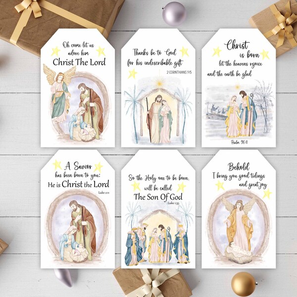 Christmas Scripture Tag Printable - Etsy