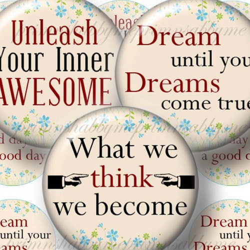 Bottle Cap Inspirational Sayings 1 Inch Digital Collage | Etsy