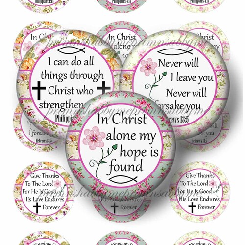 Bible Verses 1 Inch Circle Christian Digital Collage Sheet - Etsy