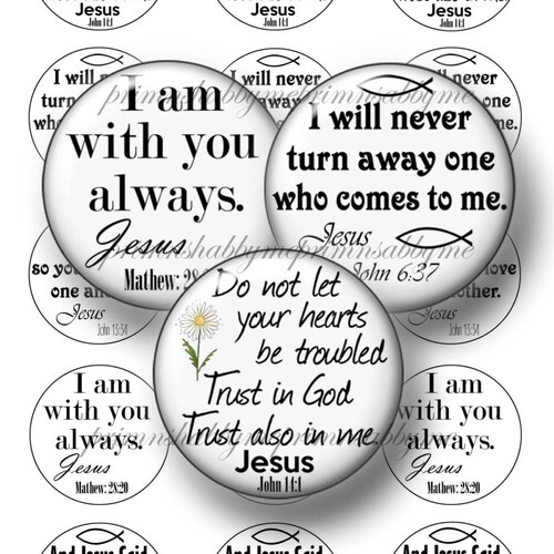 Bible Verses Digital Collage Sheet Circles Bible Verses 1 Inch | Etsy