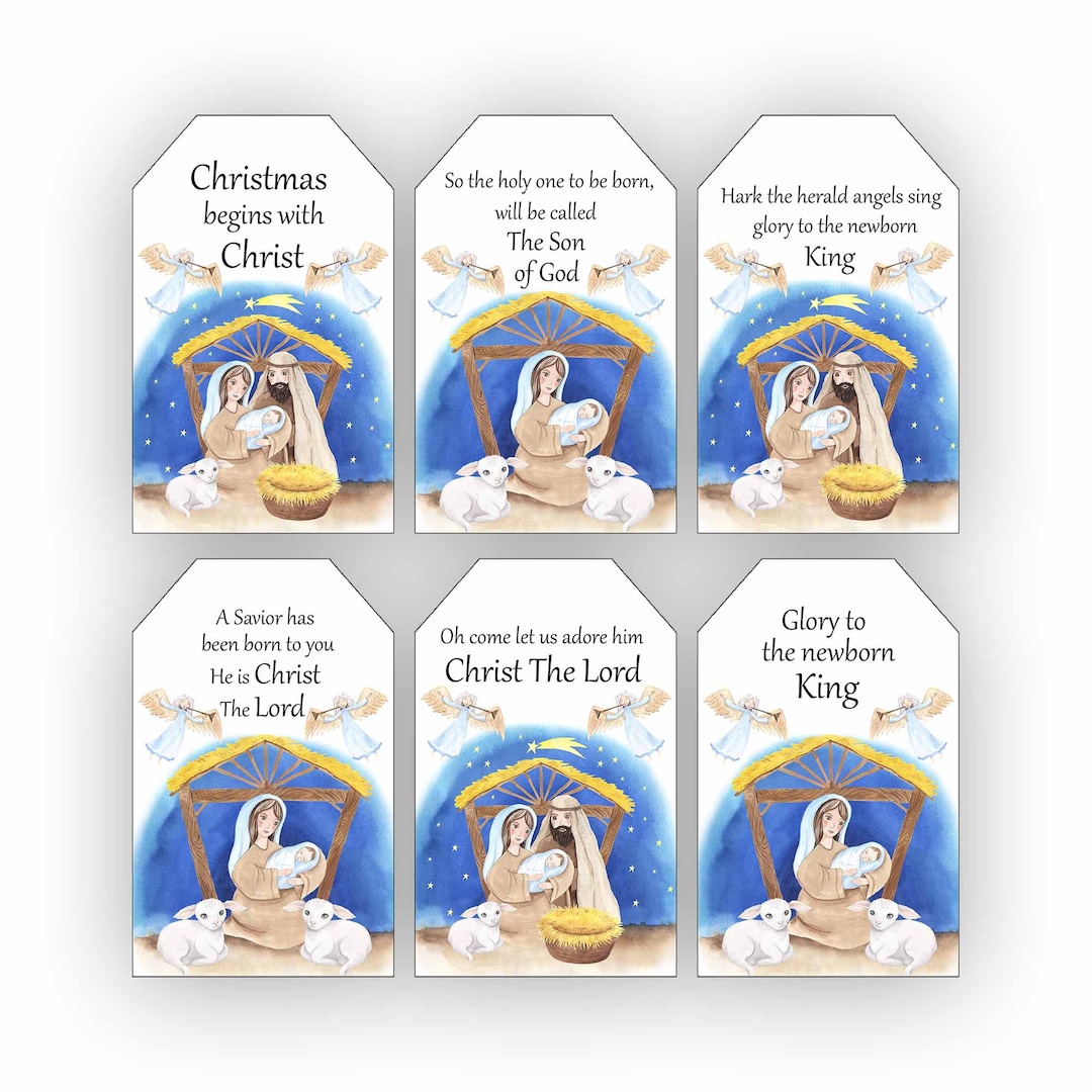 Printable Christmas Nativity Tags Instant Digital Download - Etsy