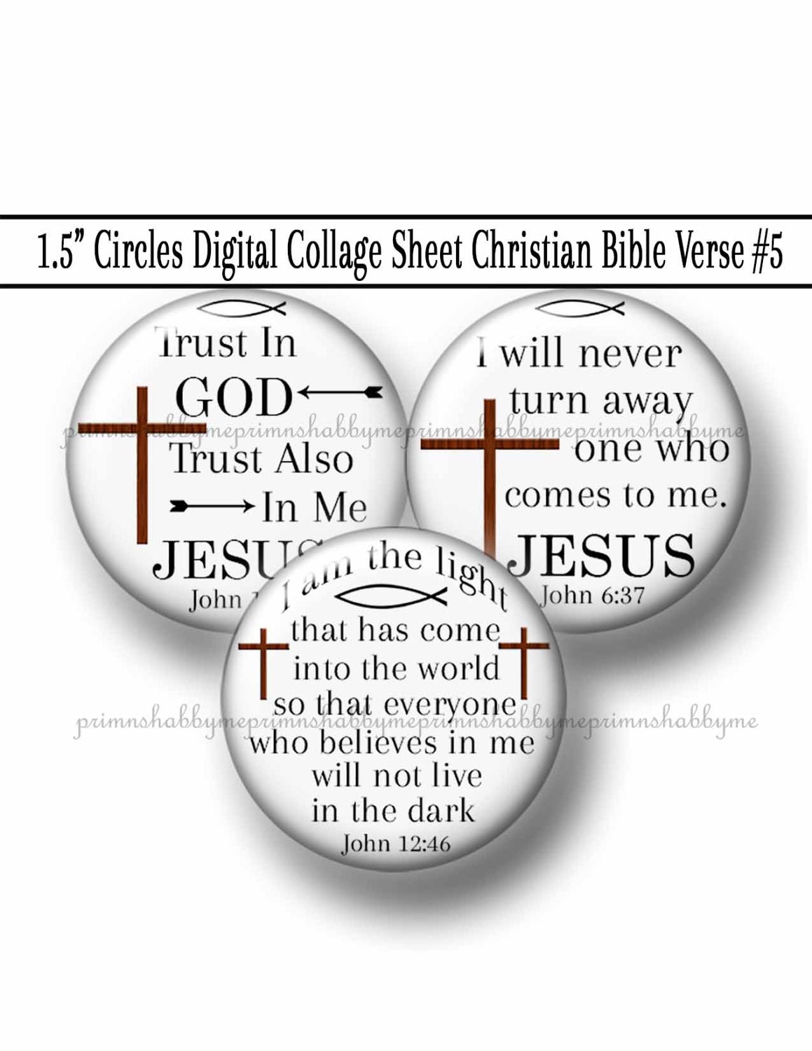 CHRISTIAN JESUS Versos Bíblicos Círculos de 1.5 pulgadas | Etsy