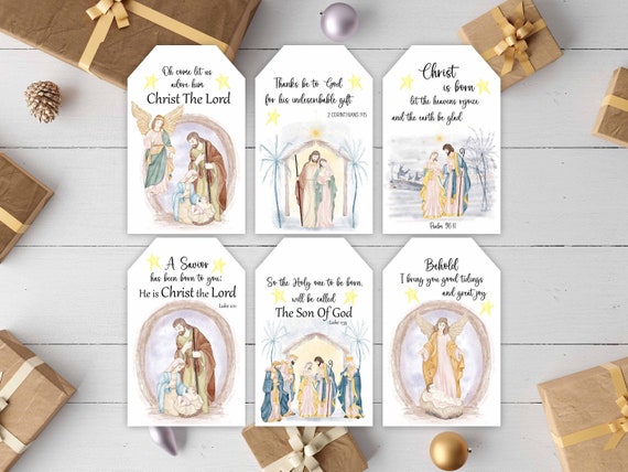 Printable Christmas Nativity Tags Instant Digital Download - Etsy