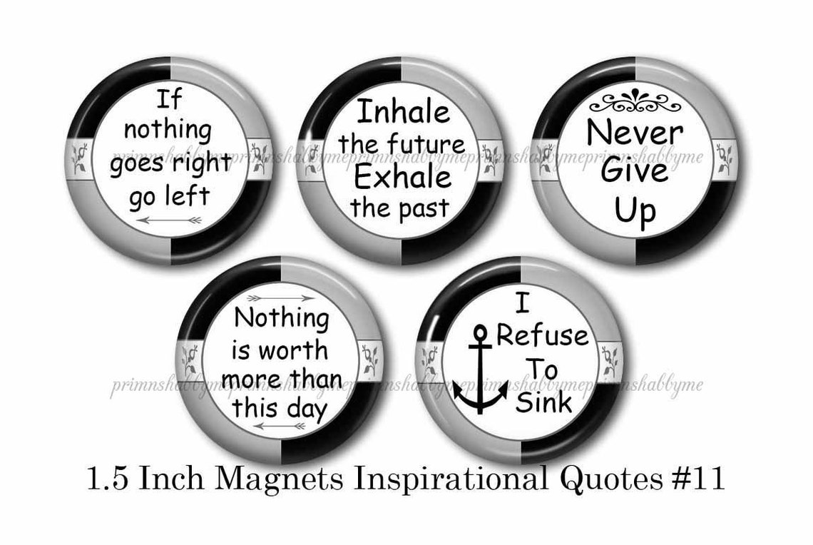 Inspirational Sayings Magnets Set of 5 Motivational | Etsy