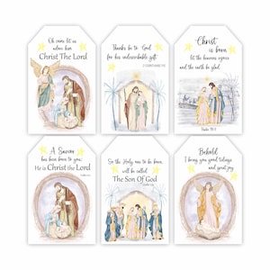 Printable, Christmas Nativity, Tags, Instant Digital Download, Collage ...