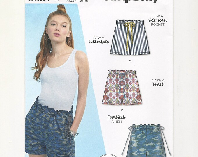 Misses Pull-on Shorts Simplicity Pattern 8651, Sizes 6 to 18, Waist 23 ...