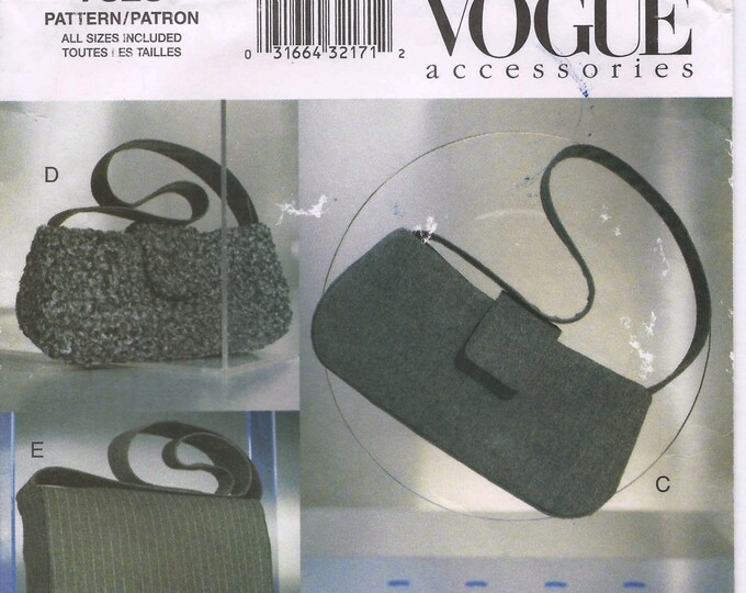 Vogue 7328, Fall Handbags Sewing Pattern for 6 Bags, Purse Pattern ...