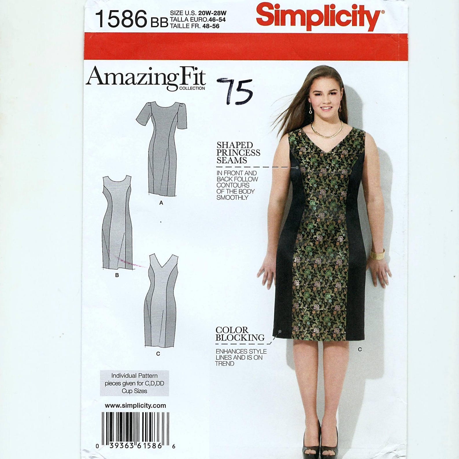 Misses & Women's Dress Sewing Pattern, Amazing Fit Simplicity 1586 ...