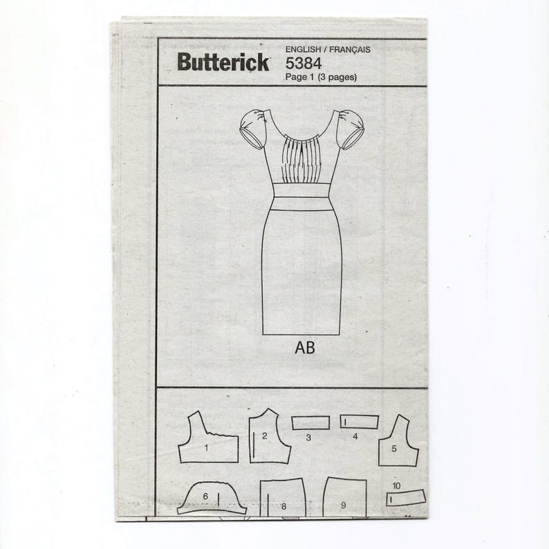 Suzi Chin Butterick Dress Sewing Pattern B5384: Sizes 16-22, Bust 38-44 ...