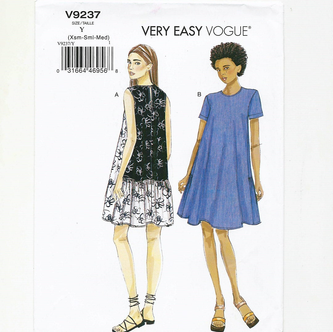 Vogue Dress Very Easy Sewing Pattern, Vogue V9237, Sizes 4 to 14, Bust ...