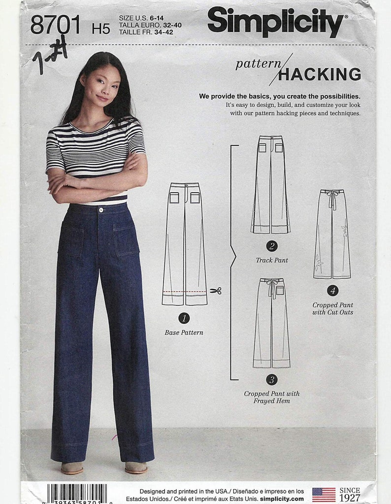 Misses Pants Sewing Pattern, Design Hacking Options, Simplicity 8701 ...