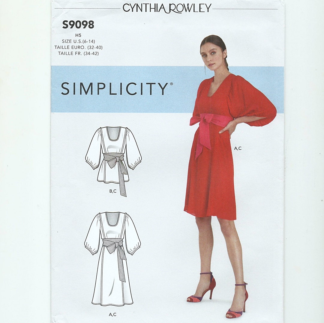 Misses Pullover Dress, Top Sewing Pattern, Simplicity S9098, Cynthia ...