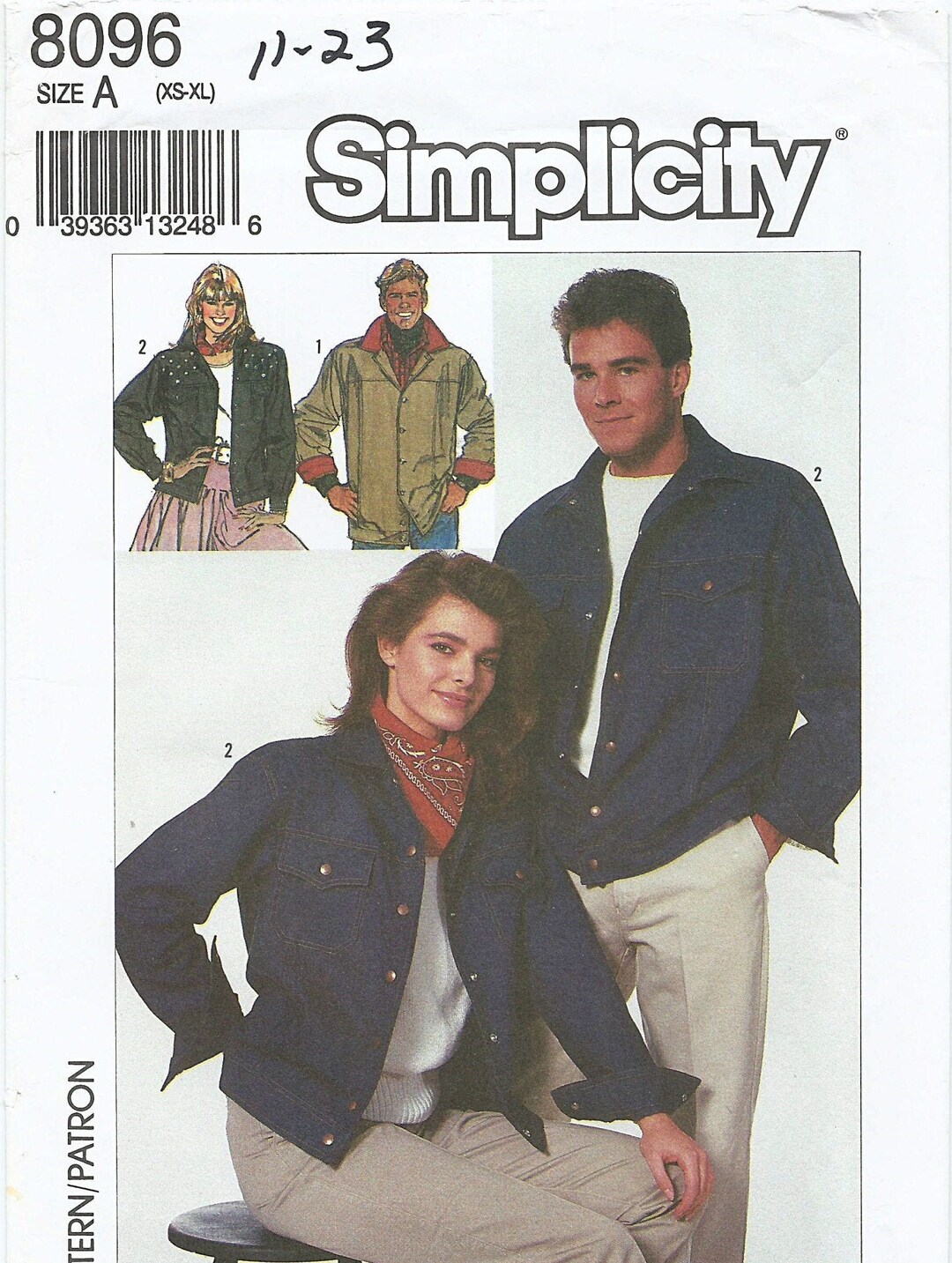 Misses/mens/teen Boys Loose Fit Unlined Jacket, Sizes XS to XL ...