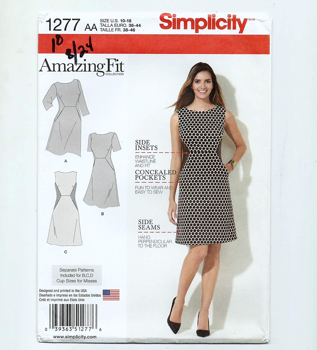 Simplicity 1277 Amazing Fit Dress Sewing Pattern, Sizes 10-18 - Etsy