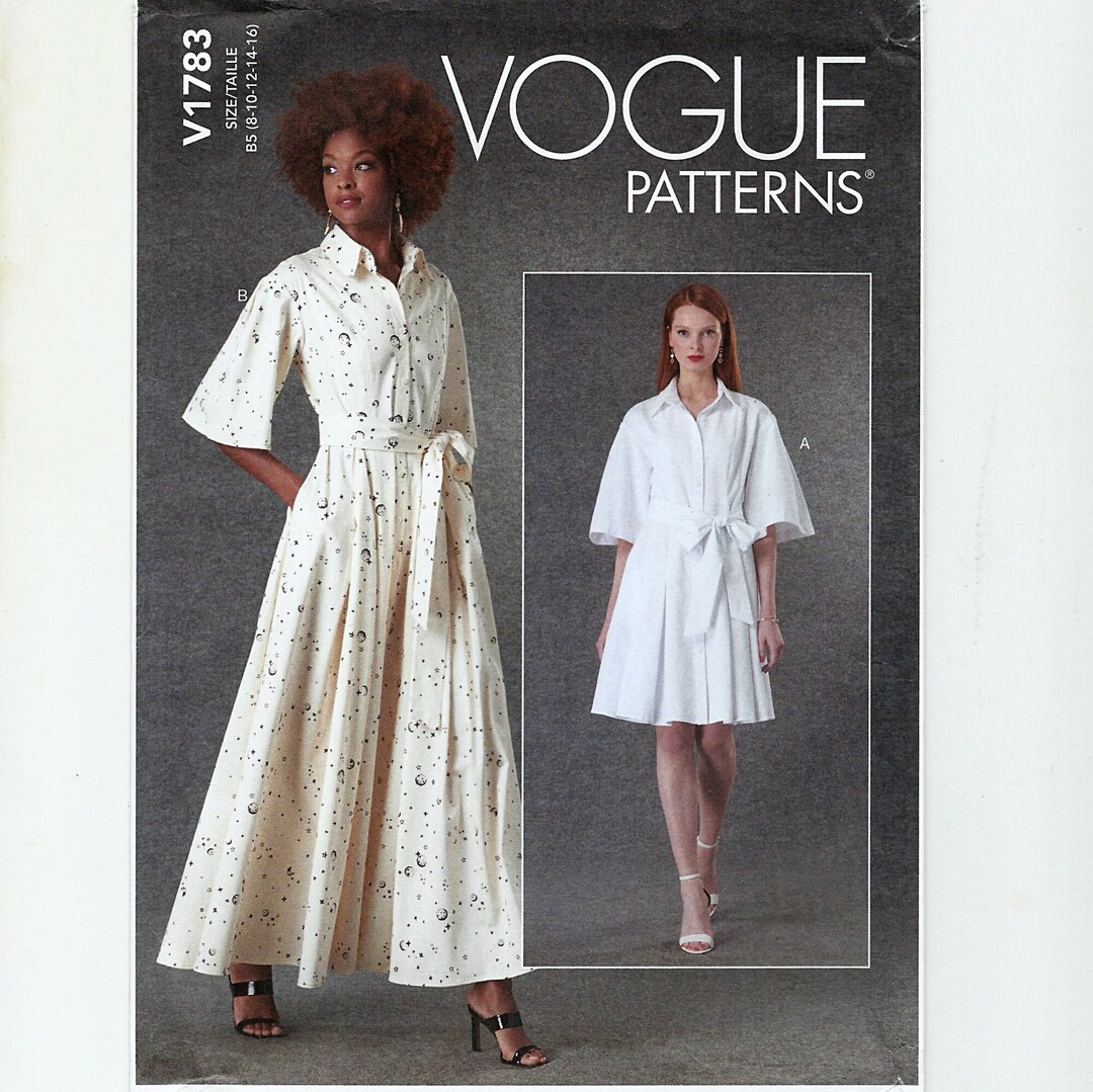 Vogue Misses Dress and Belt Sewing Pattern V1783, Sizes 8 to 16, Bust ...