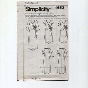 Knit Wrap Dress Sewing Pattern: Simplicity 1653 (sizes 10-18) - Etsy
