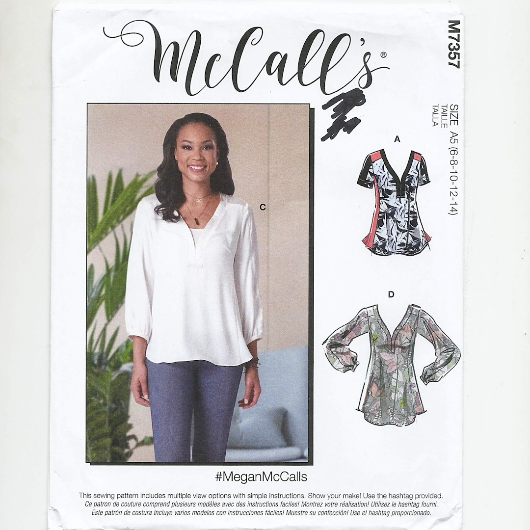 Mccall's M7357 Misses' Top Sewing Pattern: A/B, C, D Cup, Sizes 6-14 - Etsy
