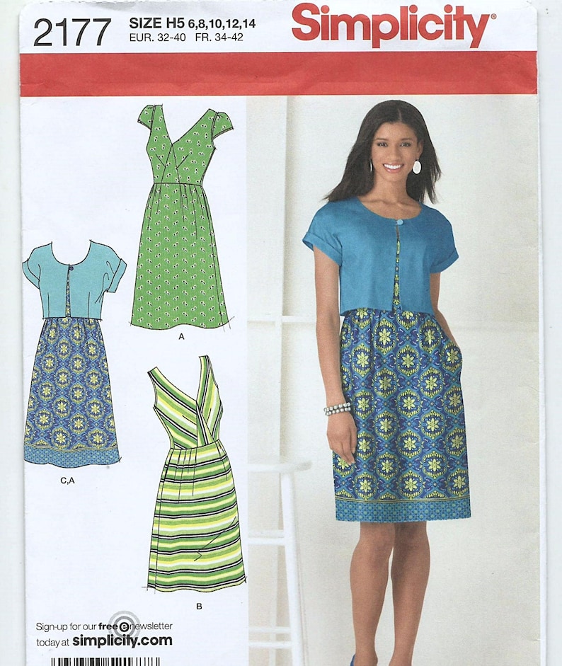 Simplicity 2177 Dress and Jacket Sewing Pattern, Sizes 6-14, Uncut - Etsy
