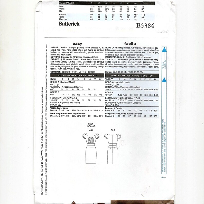 Suzi Chin Butterick Dress Sewing Pattern B5384: Sizes 16-22, Bust 38-44 ...