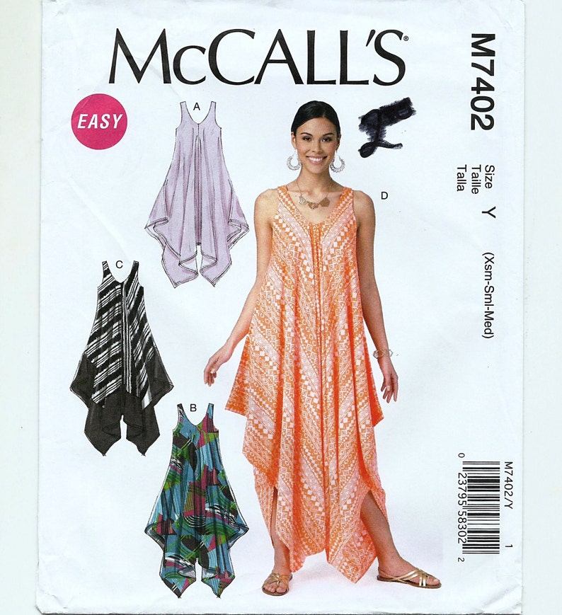 Misses Dress Sewing Pattern, Mccalls M7402, Sizes 4 to 14, Bust 29 1/2 ...