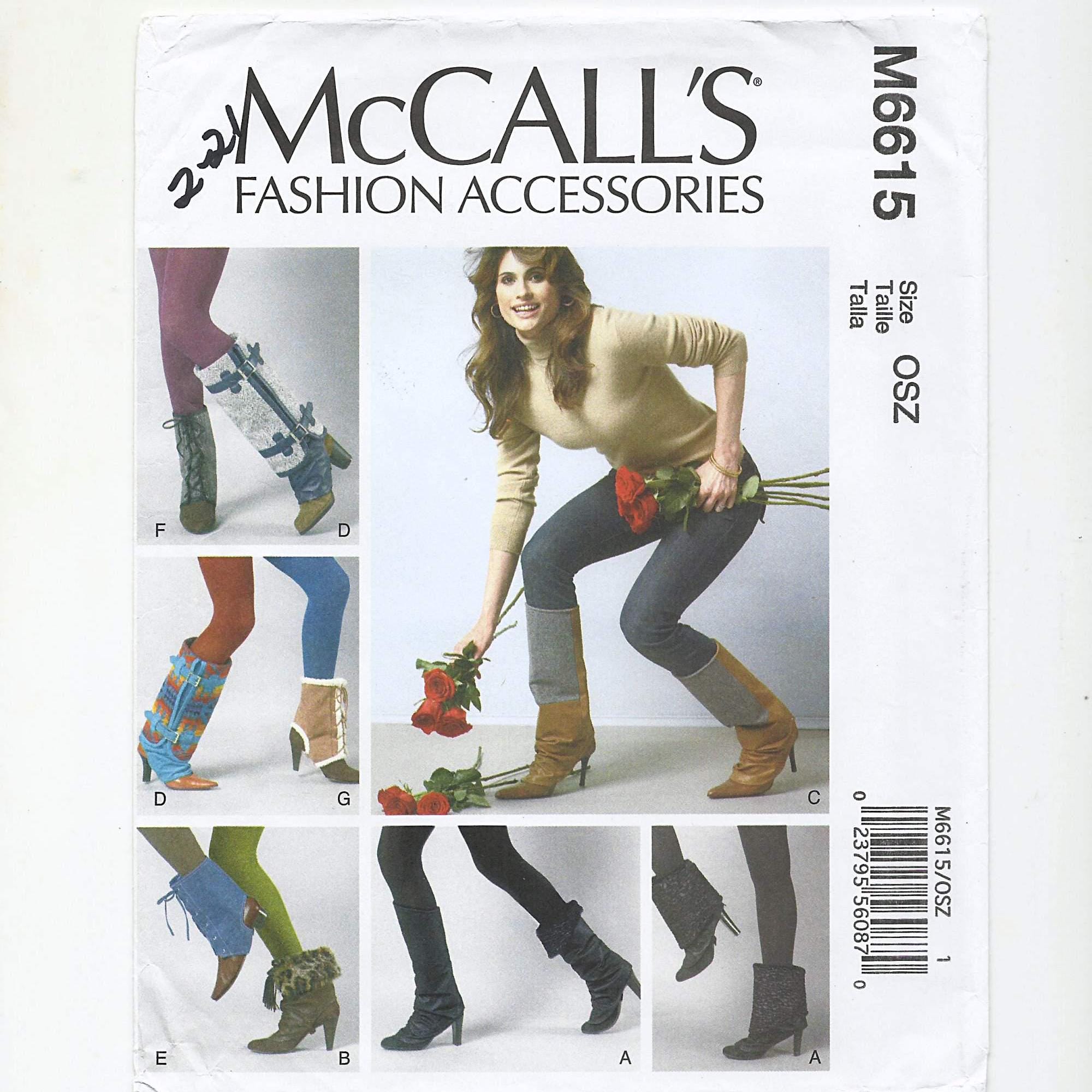 Boots, Heels, Shoes Footwear Toppers Sewing Pattern, Mccalls M6615, One ...