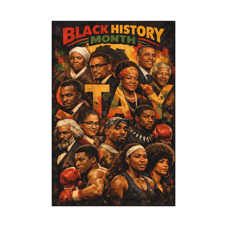 Black History Month Collage Poster | African American Icons Wall Art ...