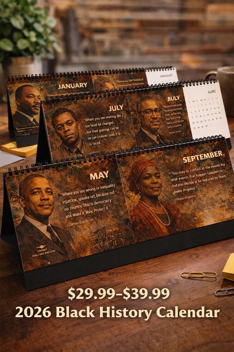 2026 Black History Calendar | African American History Desk Calendar ...