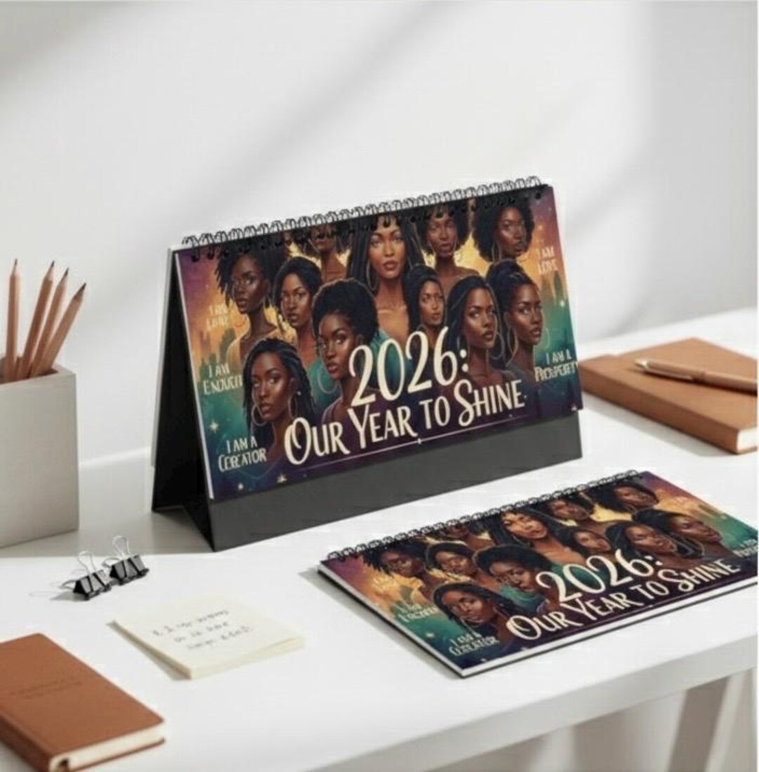 2026 Black Woman Affirmations Desktop Calendar | Monthly Inspirational ...
