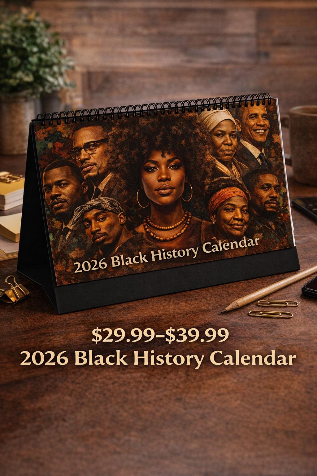 2026 Black History Calendar | African American History Desk Calendar ...