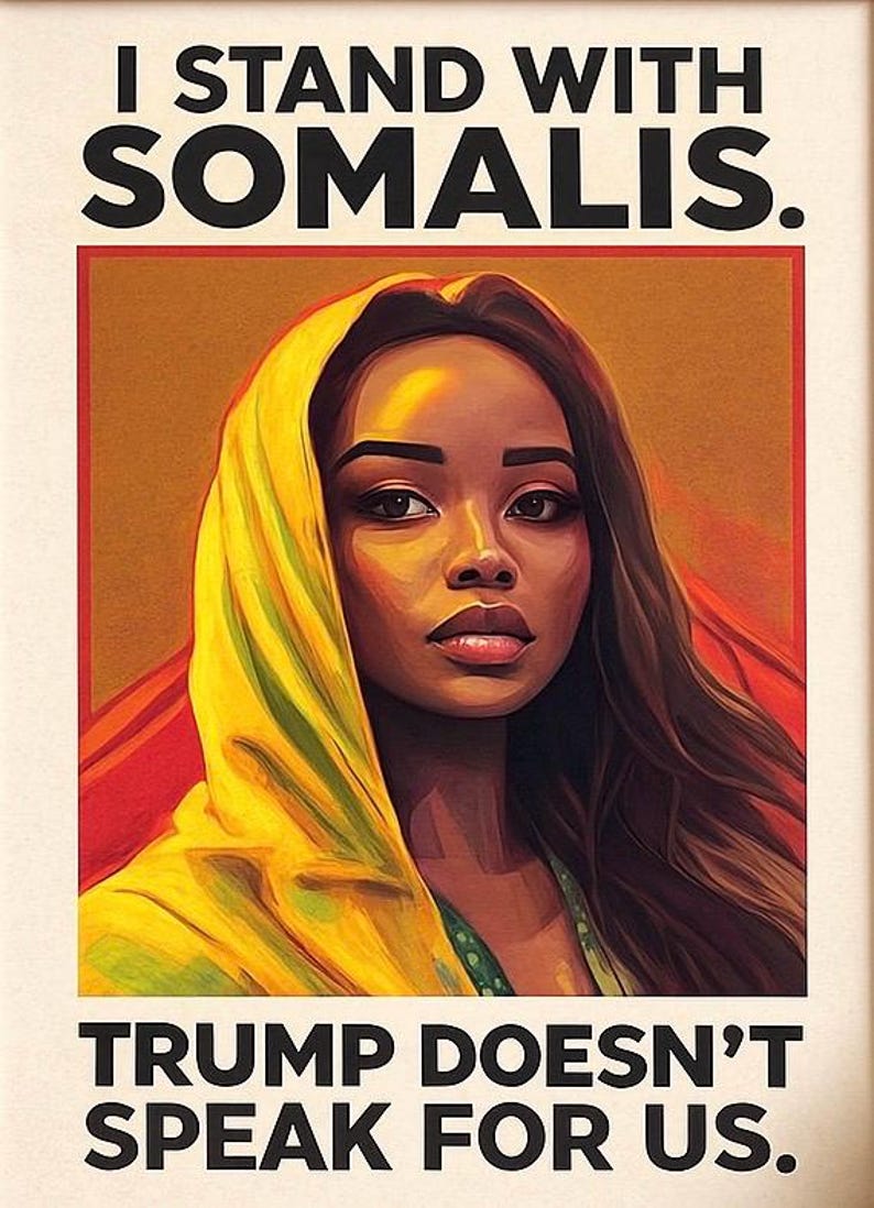 I Stand With Somalis Poster • Somali Support Art • Anti-hate Print ...