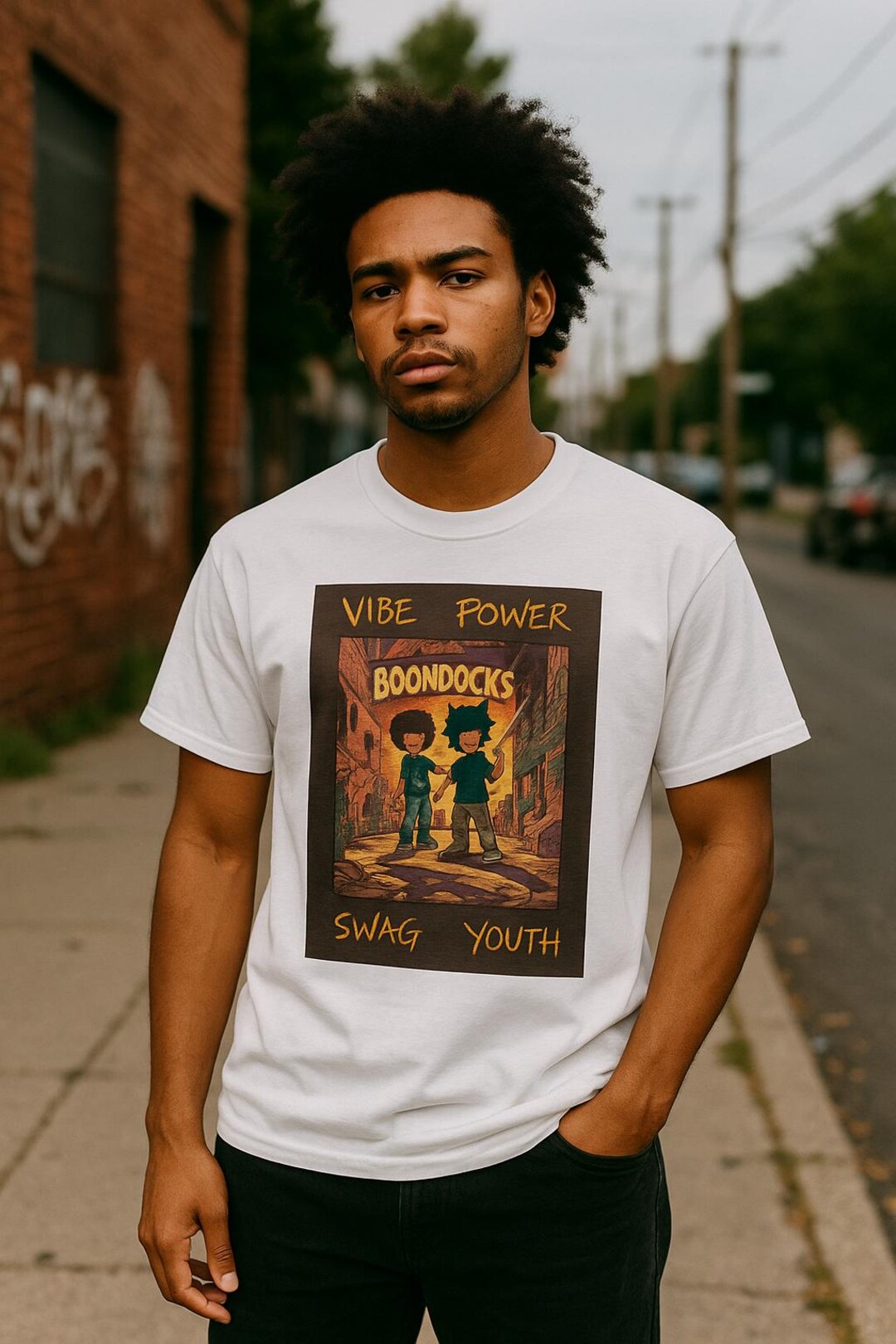 Boondocks Streetwear Graphic Tee | Retro Comic Poster Shirt | Urban Hip ...
