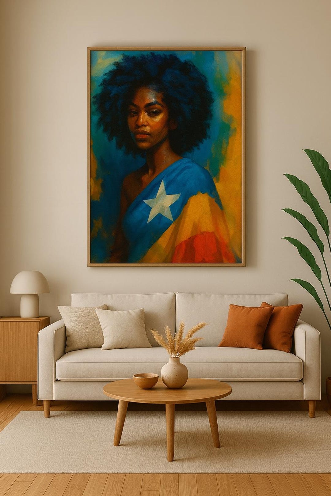 Somali Woman Digital Portrait | Afro Art Print | Somalia Flag Wall Art ...