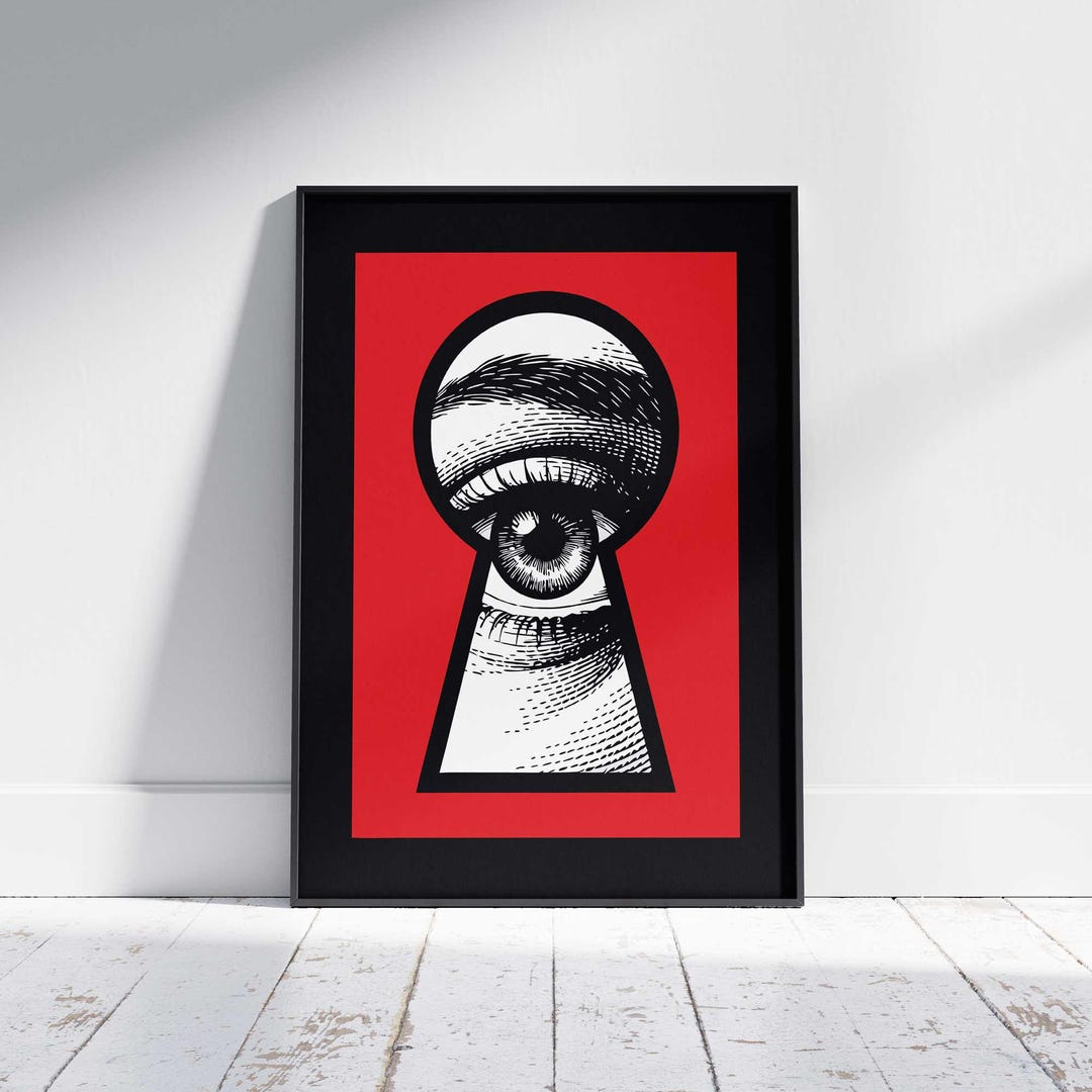The Eye Behind the Keyhole | Art Print | Poster Art Wall | Digital ...