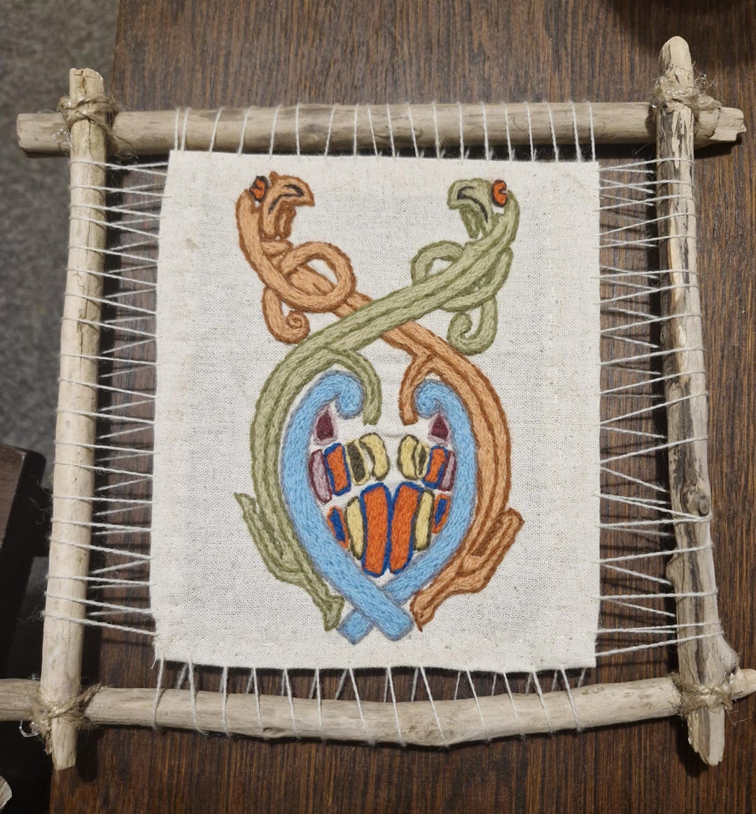 Anglo-saxon Hand Embroidered Bird Picture - Etsy