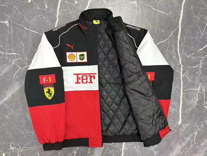 F1 Ferrari Racing Jacket, Padded Winter Version - Etsy UK