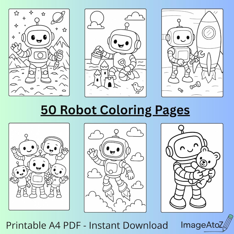 Robot A4 Kids - Etsy