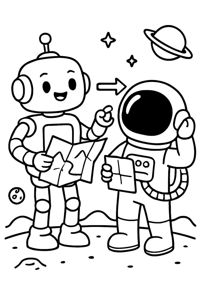 50 Space Adventure Coloring Pages for Kids - Printable A4 Pdf - Etsy