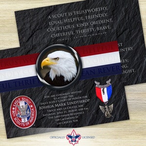 Eagle Scout Court of Honor Invitation, Double Sided Invitation, Boy ...