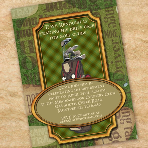 Retirement Party Golf Invitations - Etsy