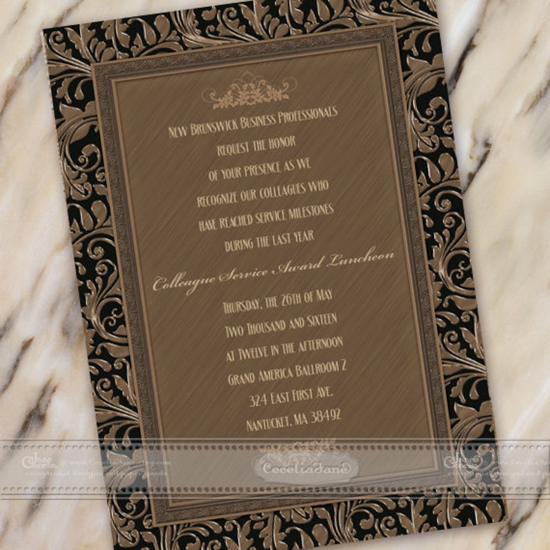 Awards Night Invitations, Business Luncheon Invitations, Service Awards ...