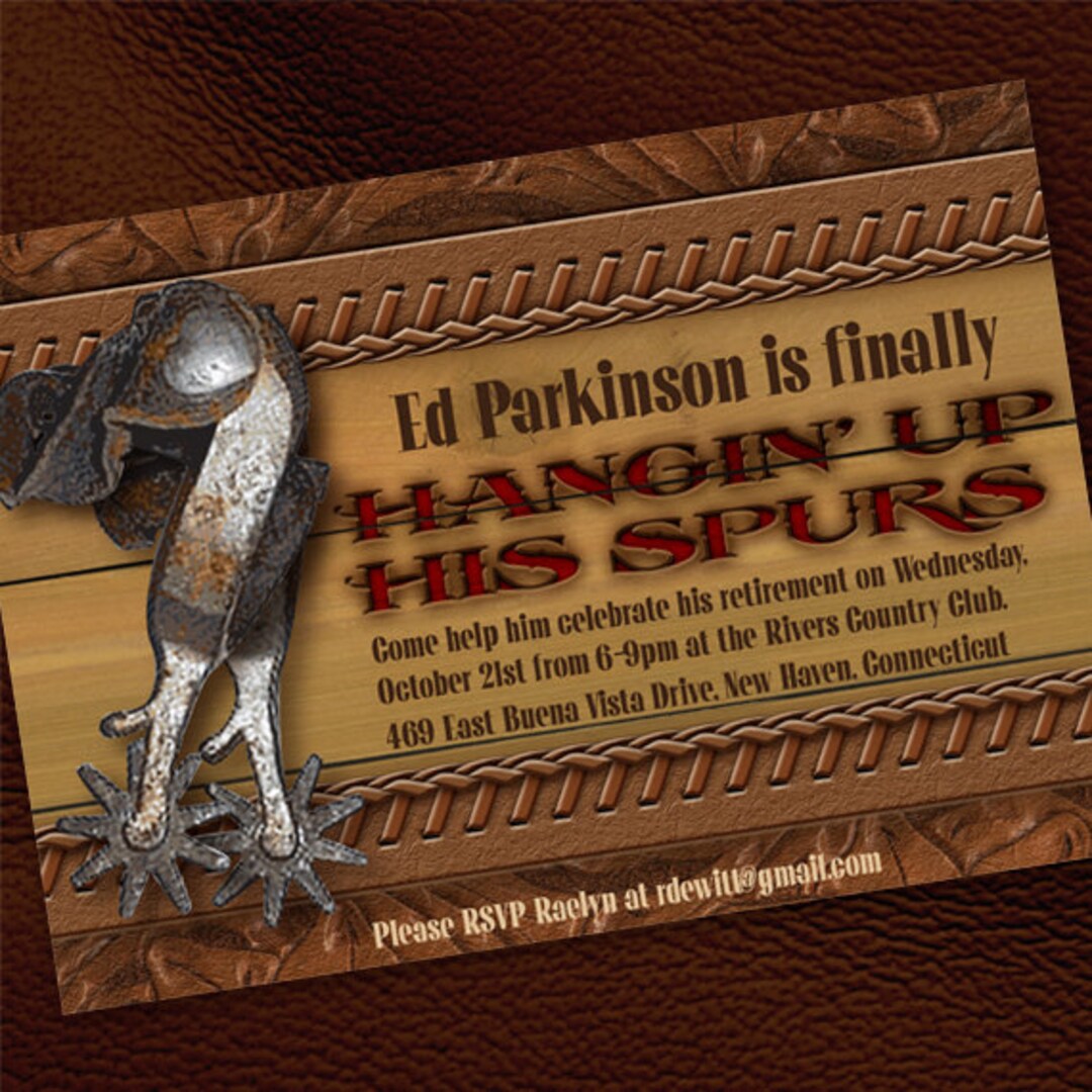 Retirement Party Invitations, Retirement Party Ideas, Wild West ...