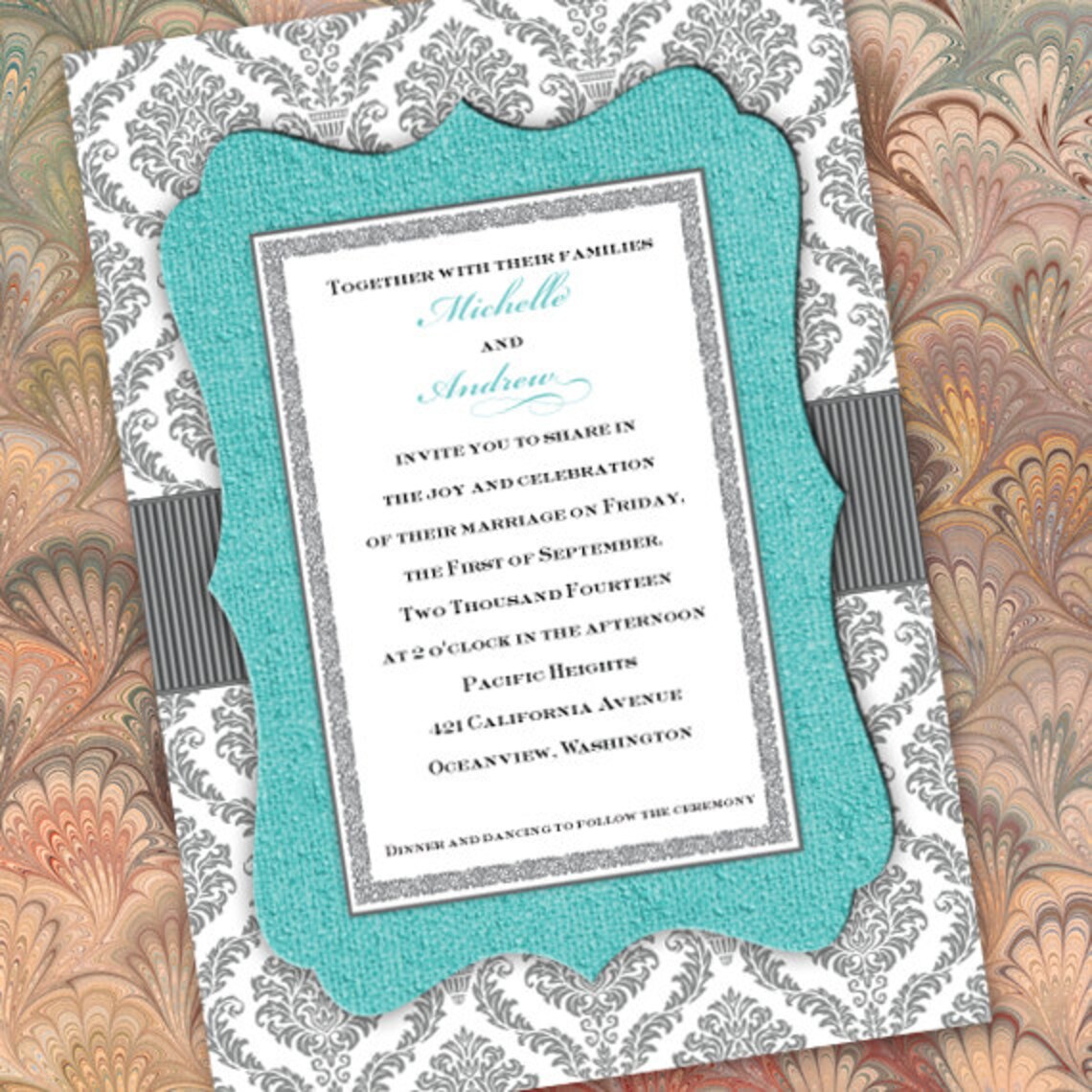 Wedding Invitations Turquoise Wedding Invitations Bridal - Etsy