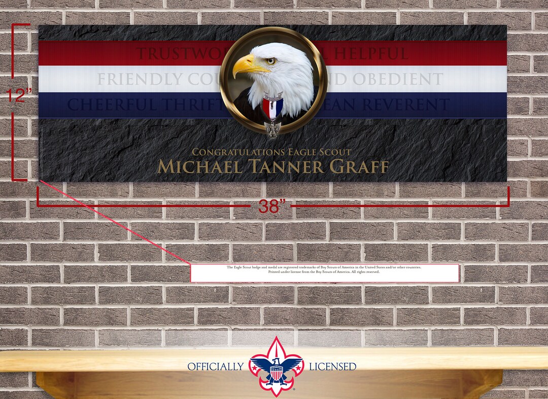 Eagle Scout Banner, Eagle Scout Court of Honor Banner, BSA, Custom ...