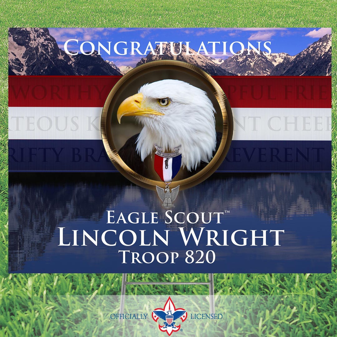 Tetons Scout Yard Sign, Yard Sign, Eagle Scout, Customized, BSA0623 - Etsy