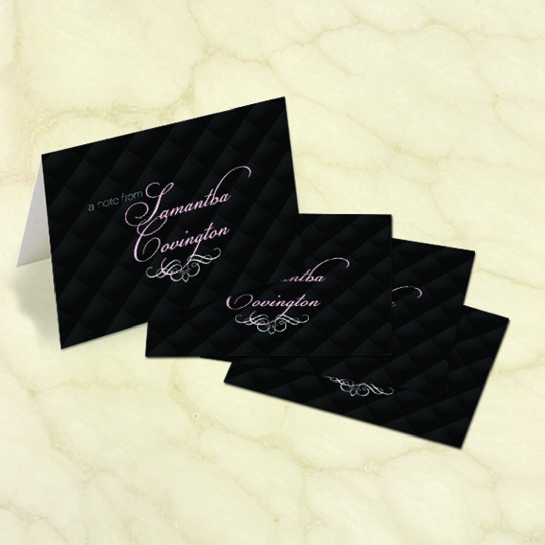 Personalized Notecards, Pink Thank You Cards, Pink Notecards, Bridal ...