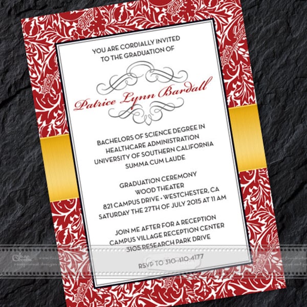 Usc Graduation Invitations - Etsy