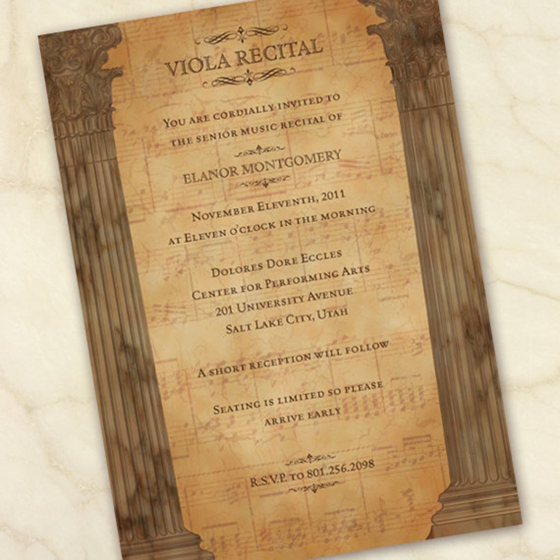 Graduation Recital Invitations Viola Recital Piano Recital - Etsy